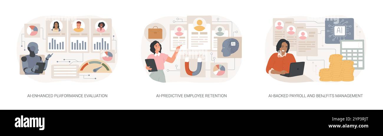 Artificial intelligence in HR abstract concept vector illustrations ... Artificial intelligence in HR abstract concept vector illustrations ...