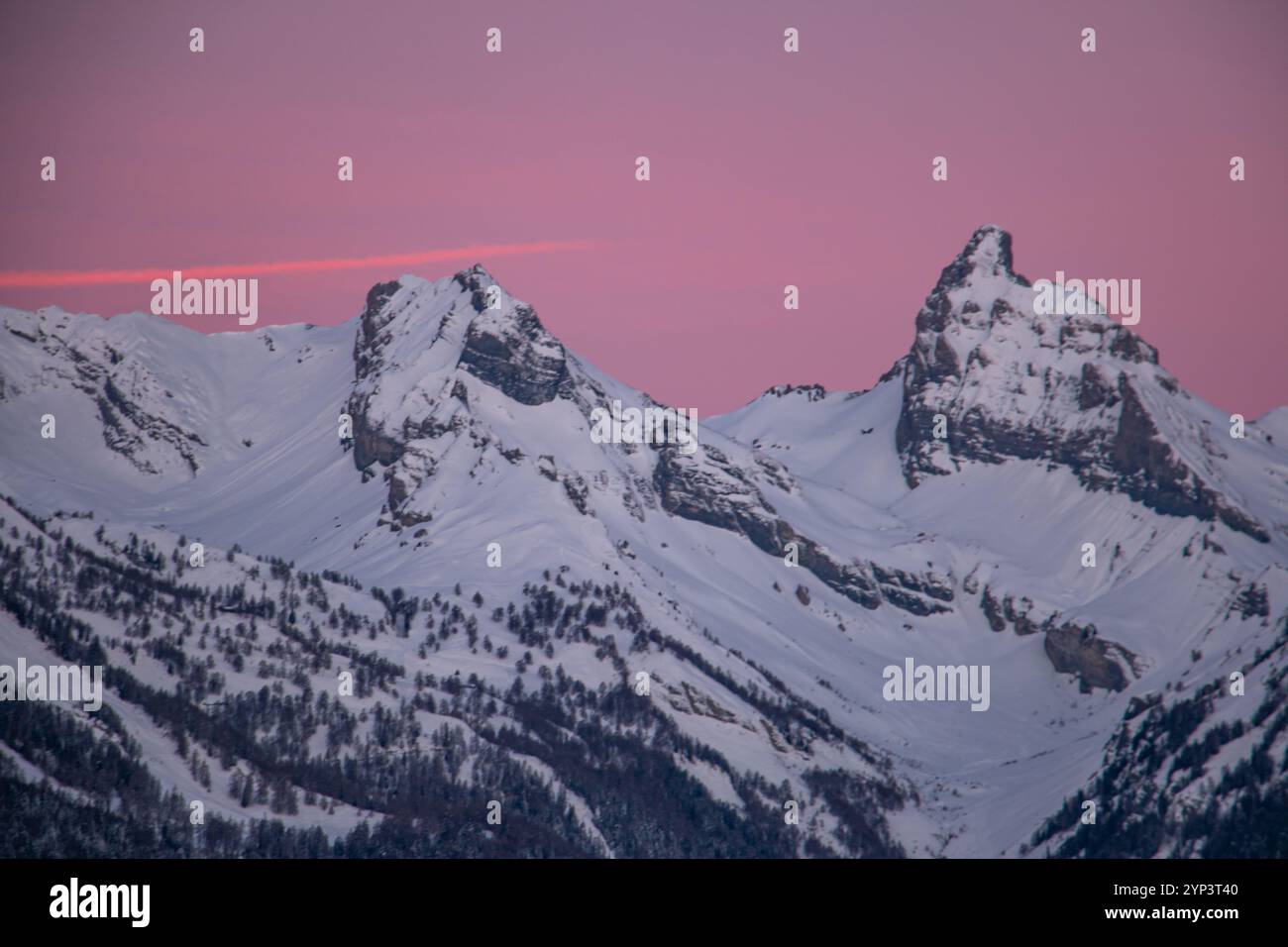 Snow covered mountains in Switzerland Stock Photo - Alamy