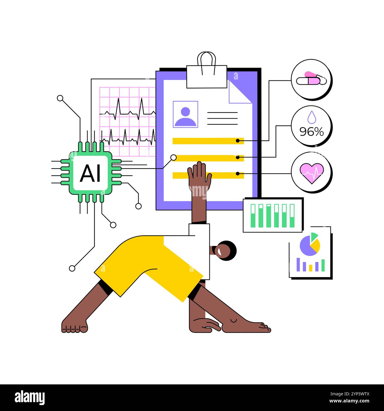 AI-Powered Athlete Performance Analysis abstract concept vector ...