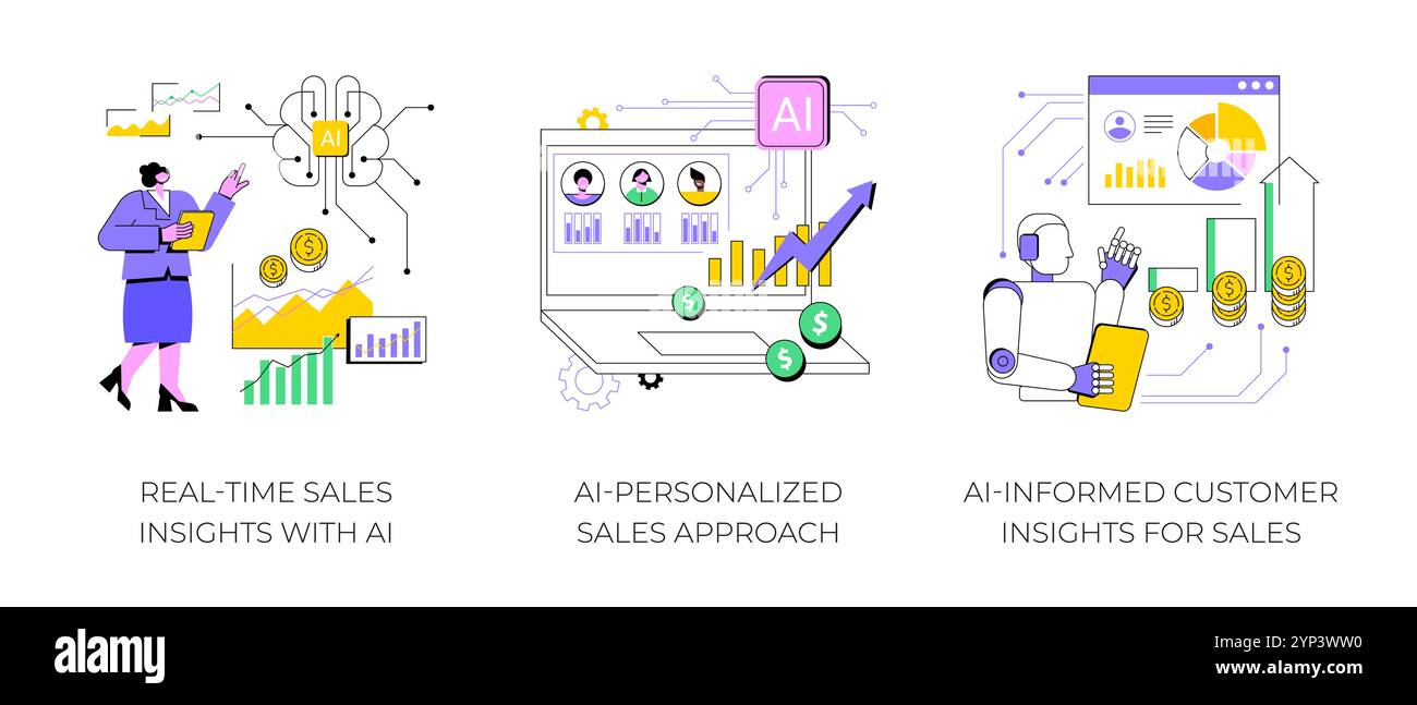 Sales Customization With Ai Abstract Concept Vector Illustrations Stock Vector Image And Art Alamy
