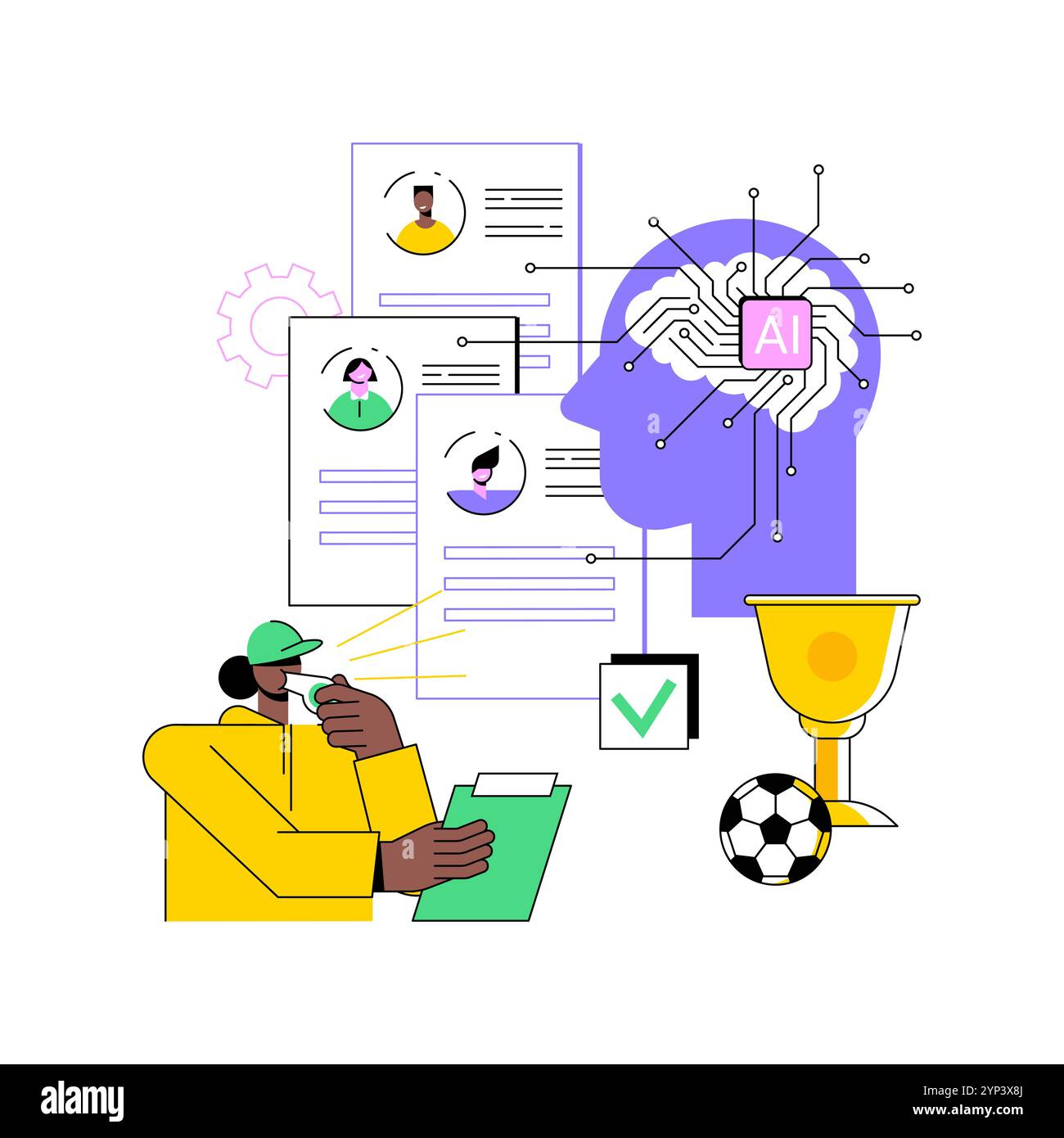 AI-Backed Talent Scouting abstract concept vector illustration Stock ...