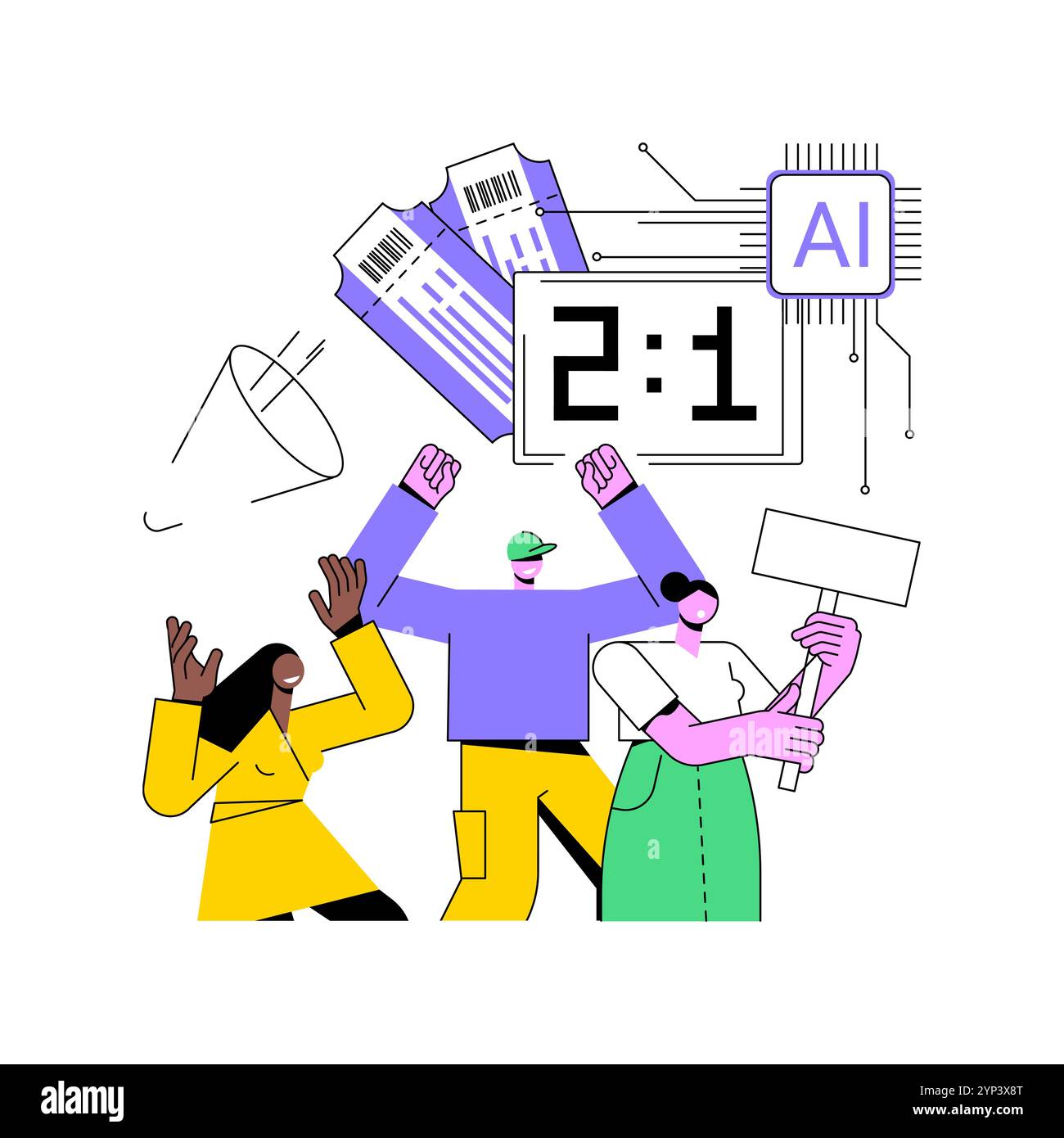 AI-Analyzed Fan Engagement abstract concept vector illustration Stock ...