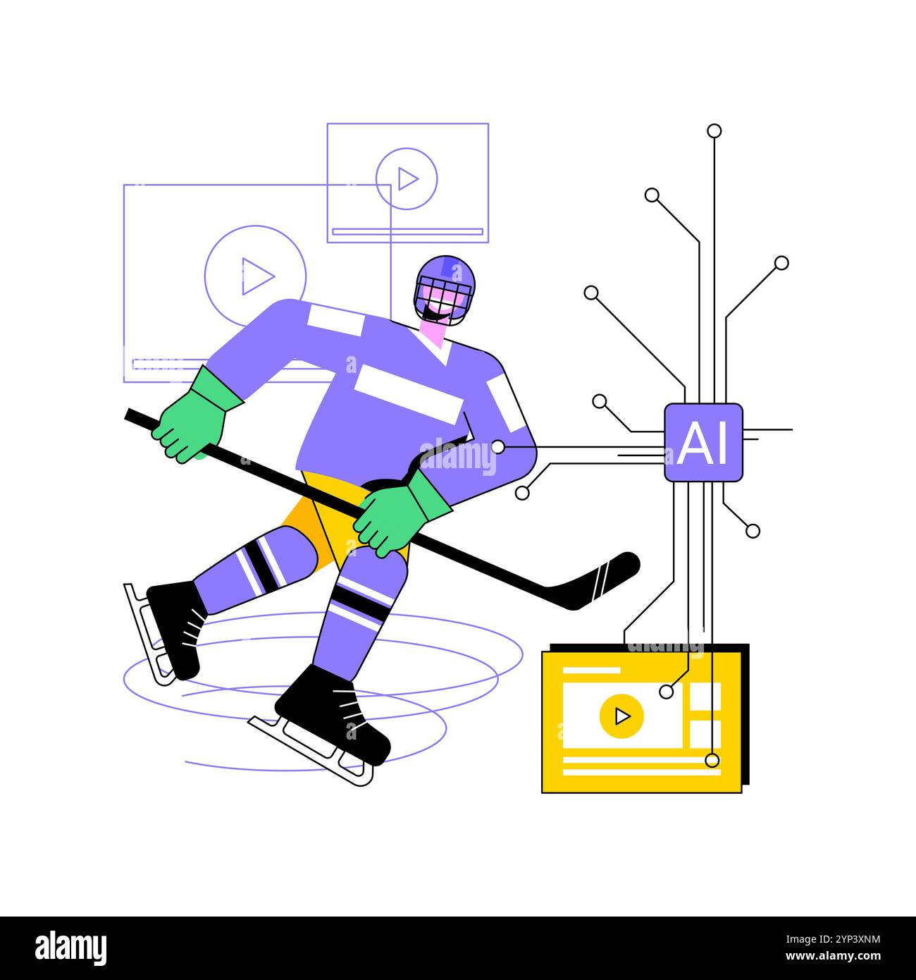AI-Enhanced Sports Broadcasting abstract concept vector illustration ...