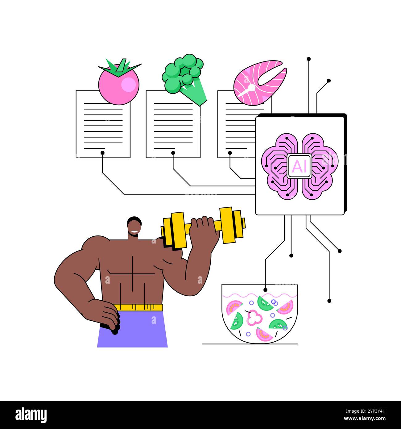 AI-Optimized Athlete Nutrition abstract concept vector illustration ...