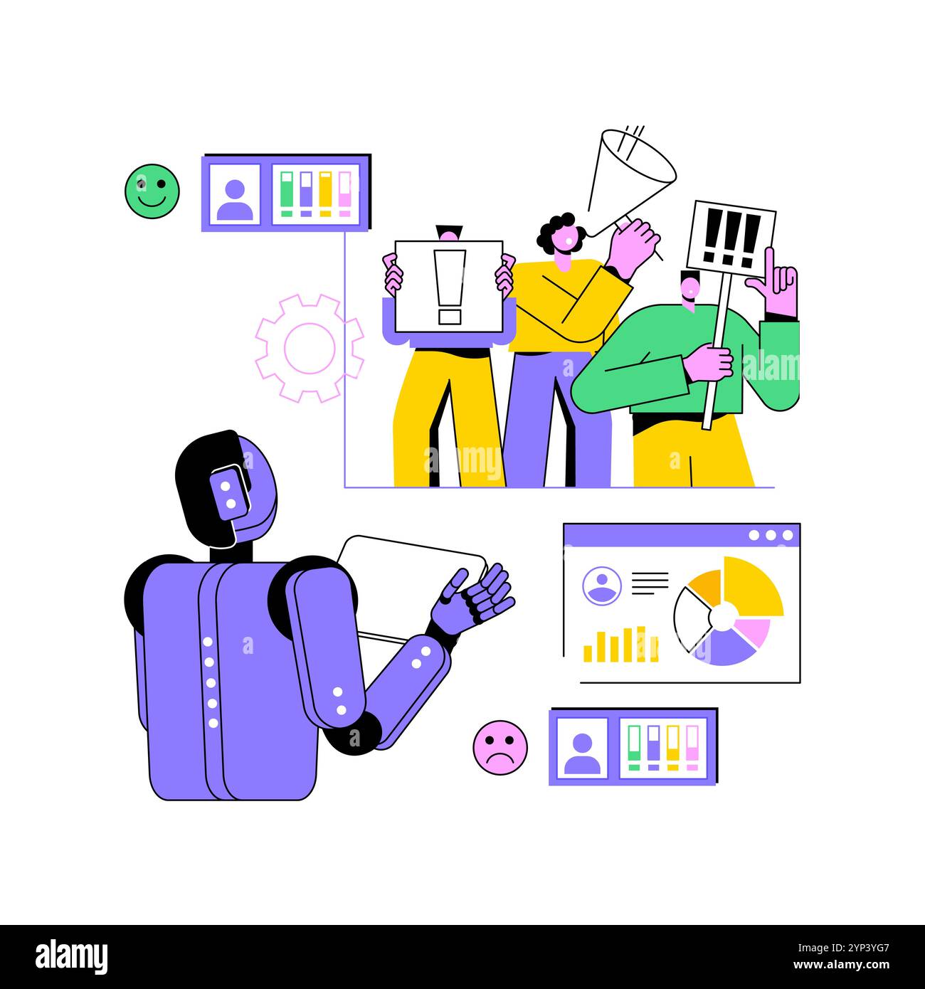 AI-Analyzed Fan Behavior abstract concept vector illustration Stock ...