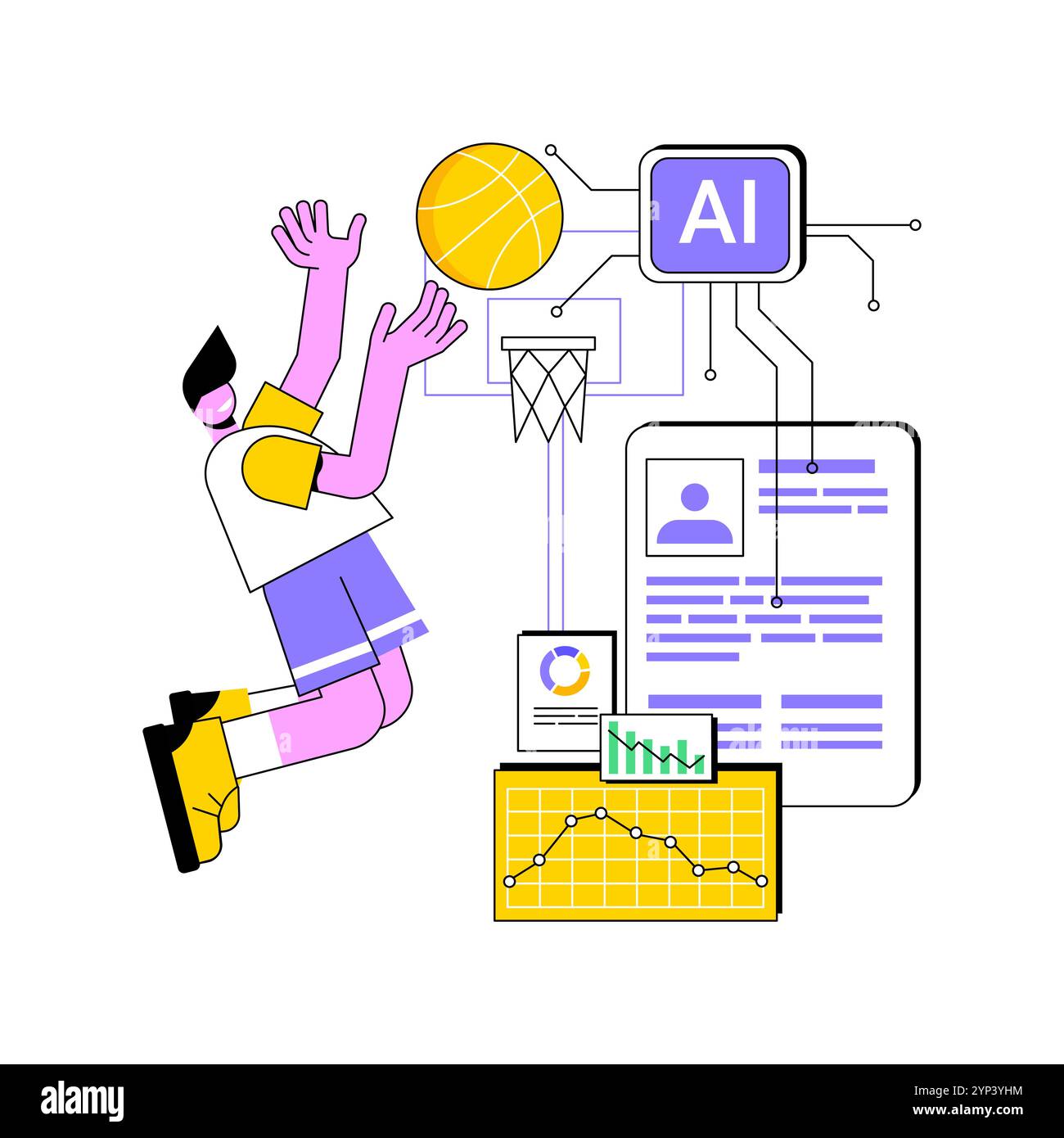 AI-Driven Athlete Personalization abstract concept vector illustration ...