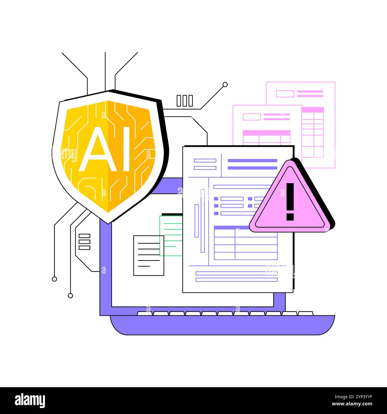 AI-Enhanced Risk Assessment abstract concept vector illustration Stock ...