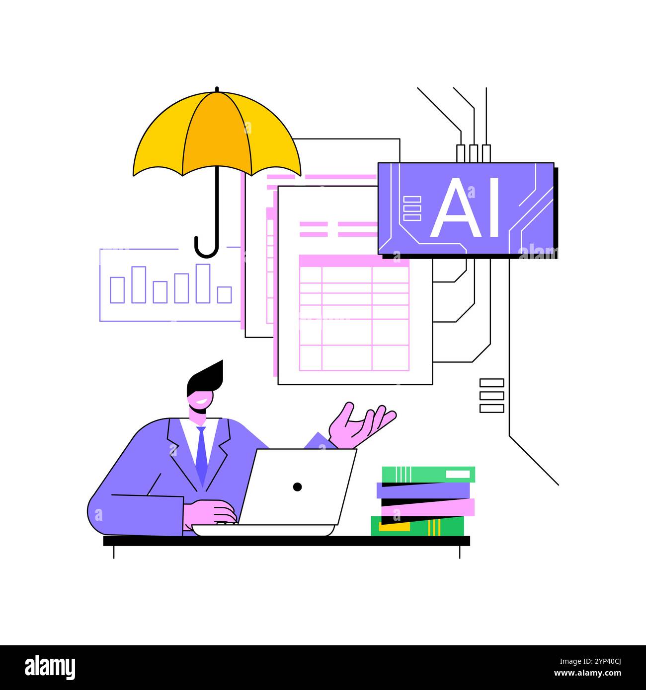 AI-Enhanced Actuarial Science abstract concept vector illustration ...