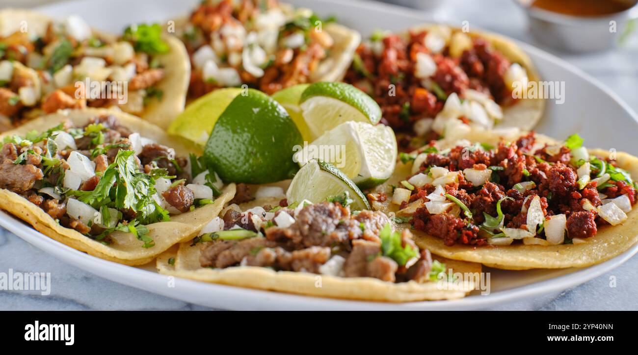 platter of mexican street tacos Stock Photo - Alamy