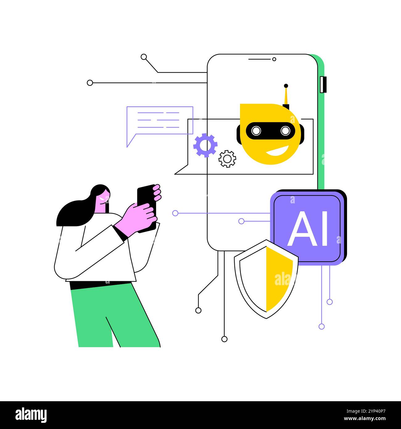 Ai Backed Customer Support Abstract Concept Vector Illustration Stock Vector Image And Art Alamy
