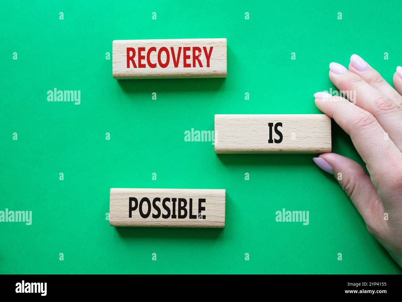 Recovery is possible symbol. Concept words Recovery is possible on ...