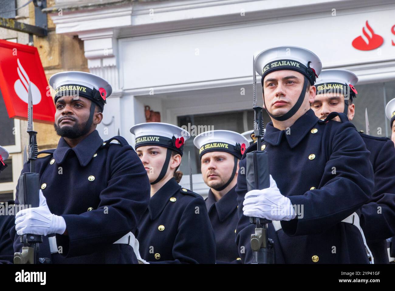 The wreath-laying ceremony parade for remembrance Sunday in Truro ...