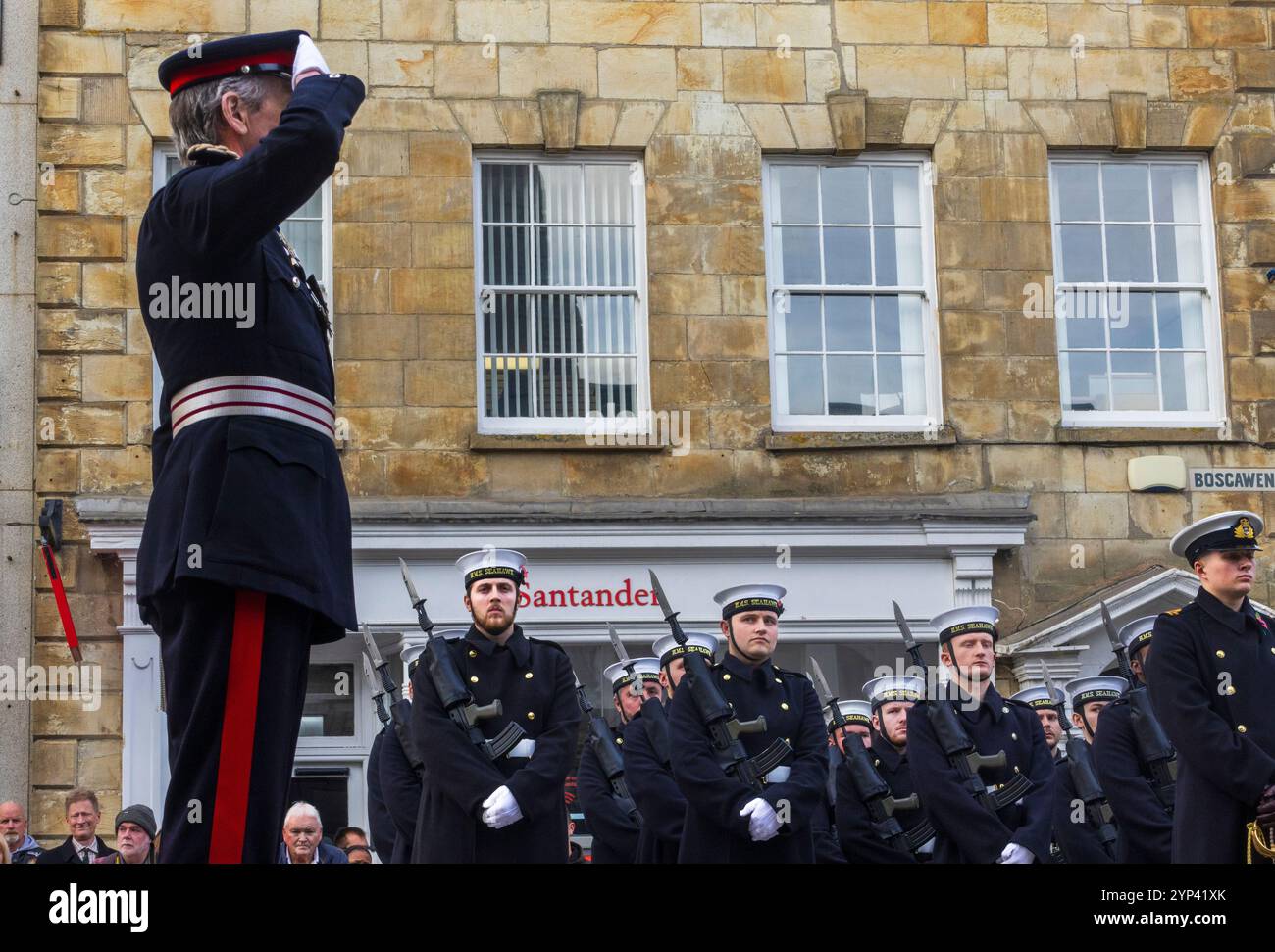 The wreath-laying ceremony parade for remembrance Sunday in Truro ...