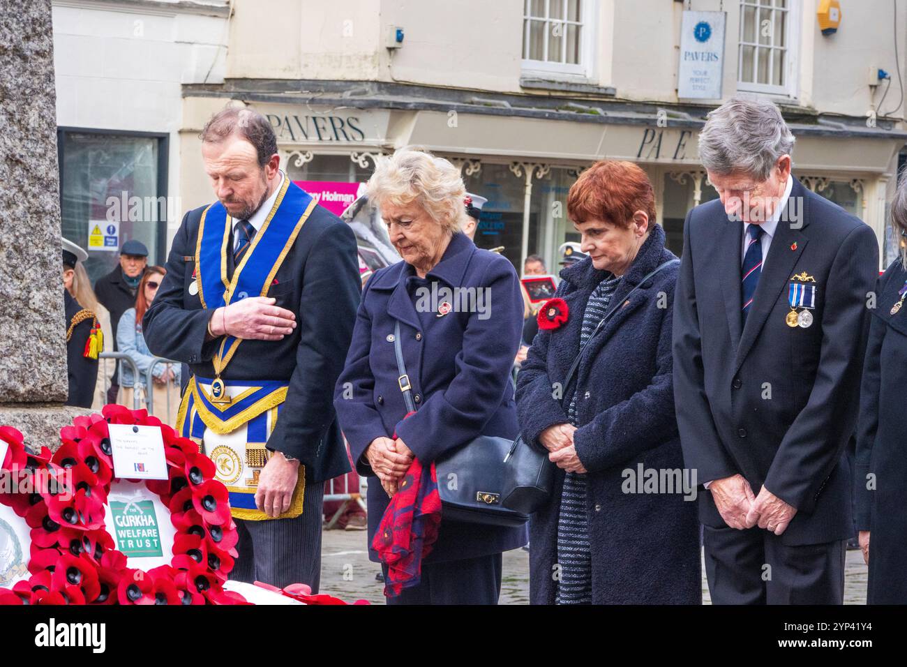 The wreath-laying ceremony parade for remembrance Sunday in Truro ...
