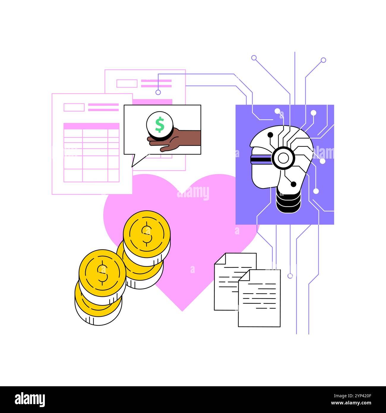 AI-Enhanced Donor Engagement abstract concept vector illustration Stock ...