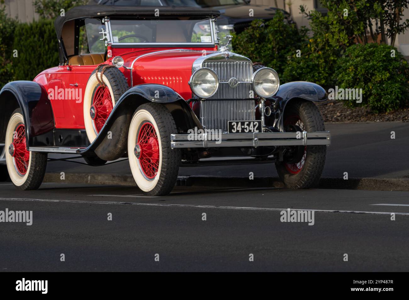 Napier New Zealand - November 24 2024; Red well restored convertible ...