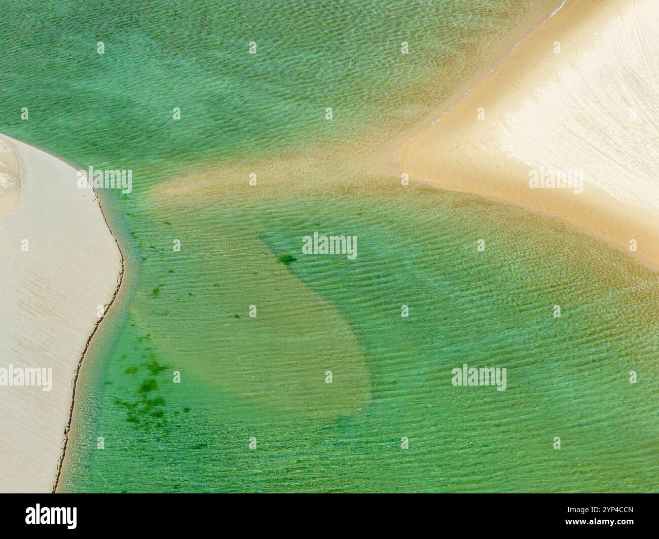 Aerial view of Lencois Maranhenses. White sand dunes with pools of ...