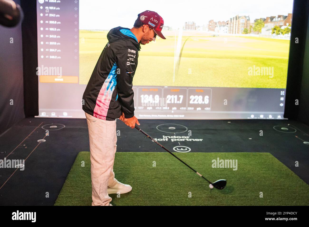 Pierre Gasly (FRA) Alpine F1 Team plays golf in the paddock. 28.11.2024 ...