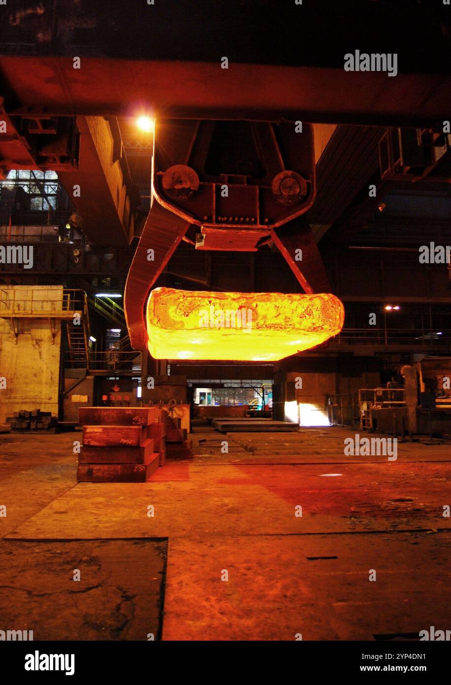 Piece of high-temperature steel, ready to be worked. Taken out of the ...