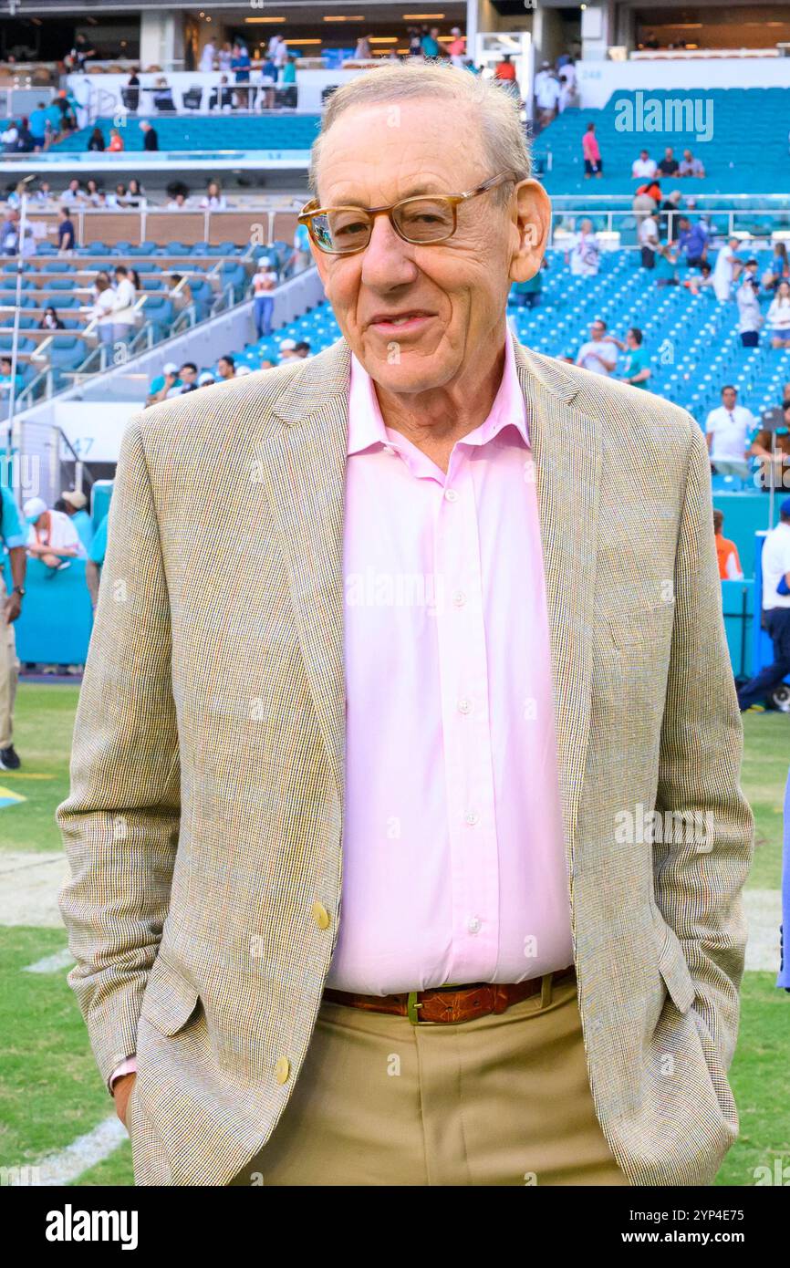Miami Dolphins owner Stephen Ross smiles on the field after an NFL ...