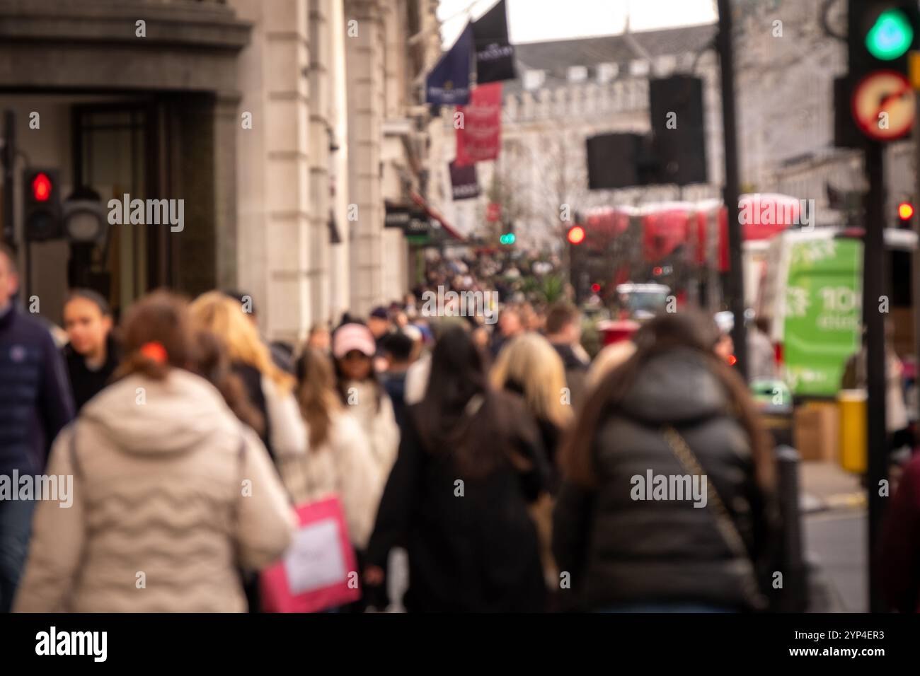 LONDON- NOVEMBER 25, 2024: Regent Street, busy London street scene ...
