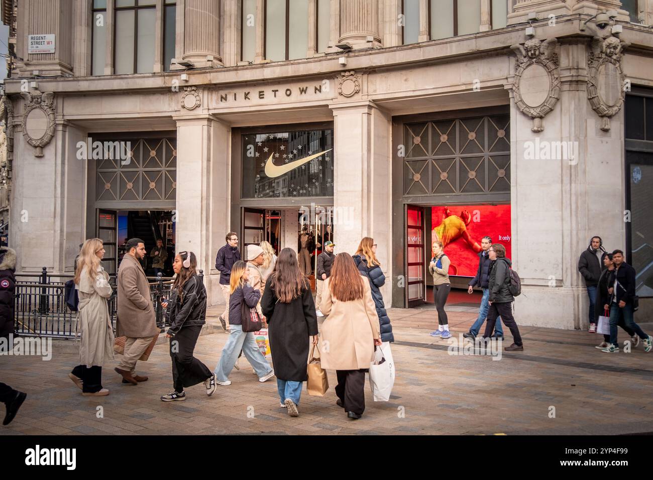 LONDON- NOVEMBER 25, 2024: Nike Town on Oxford Circus. Flagship Nike ...