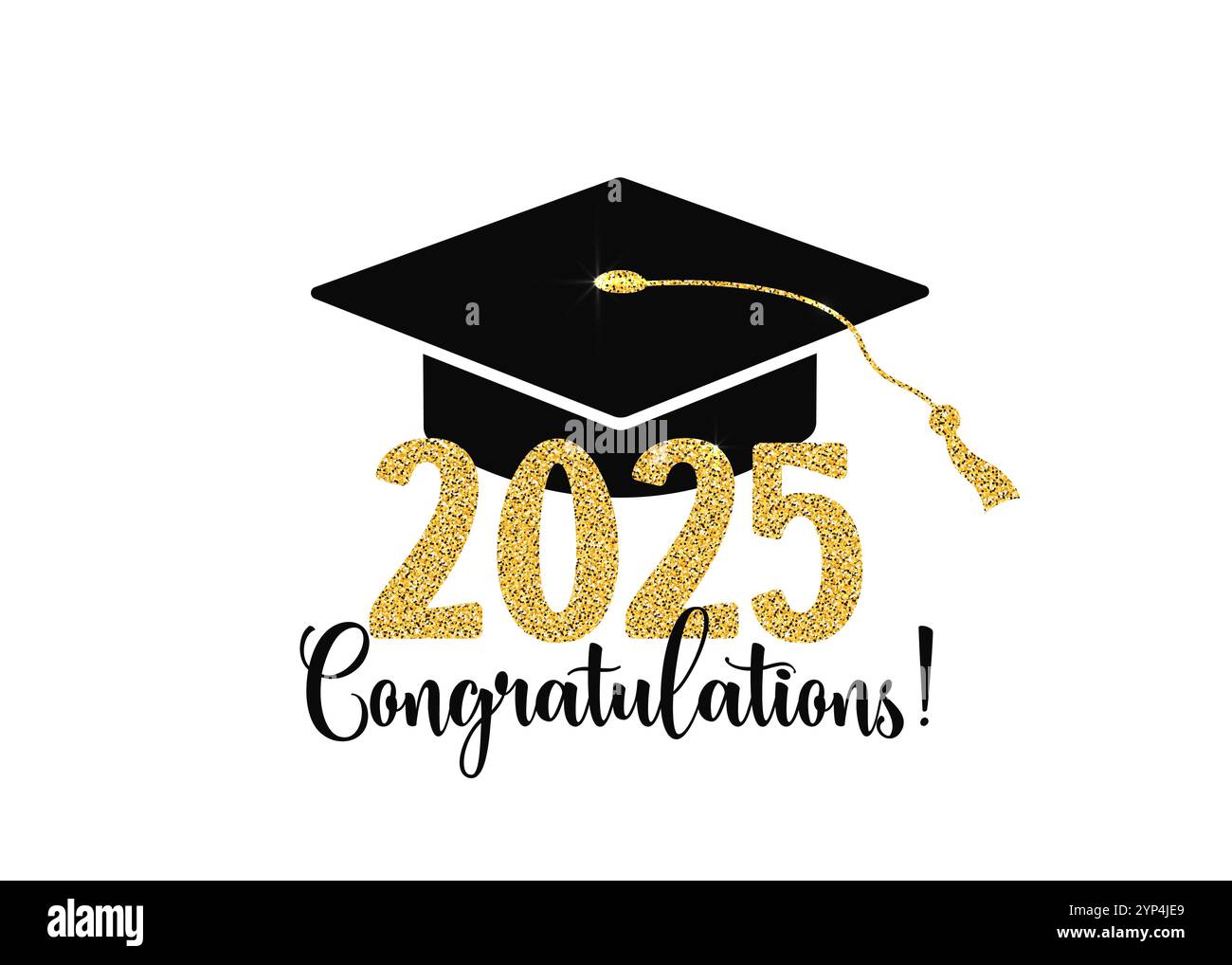 Graduation 2025 Congratulations text greeting card, poster. Glowing ...