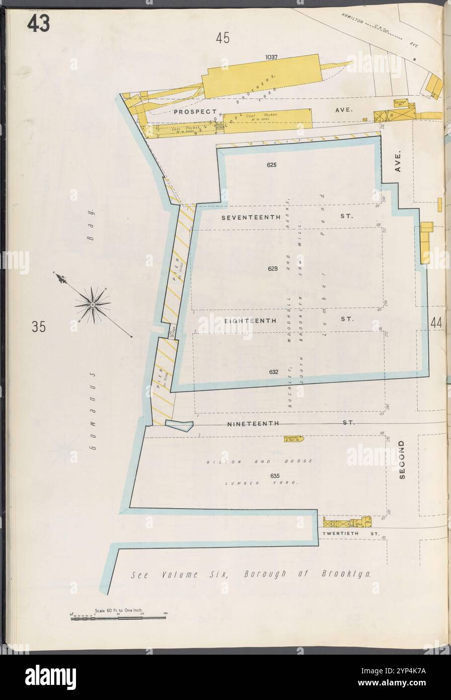Brooklyn Plate No. 43 [Map bounded by 2nd Ave.] 1884 - 1936 Stock Photo ...