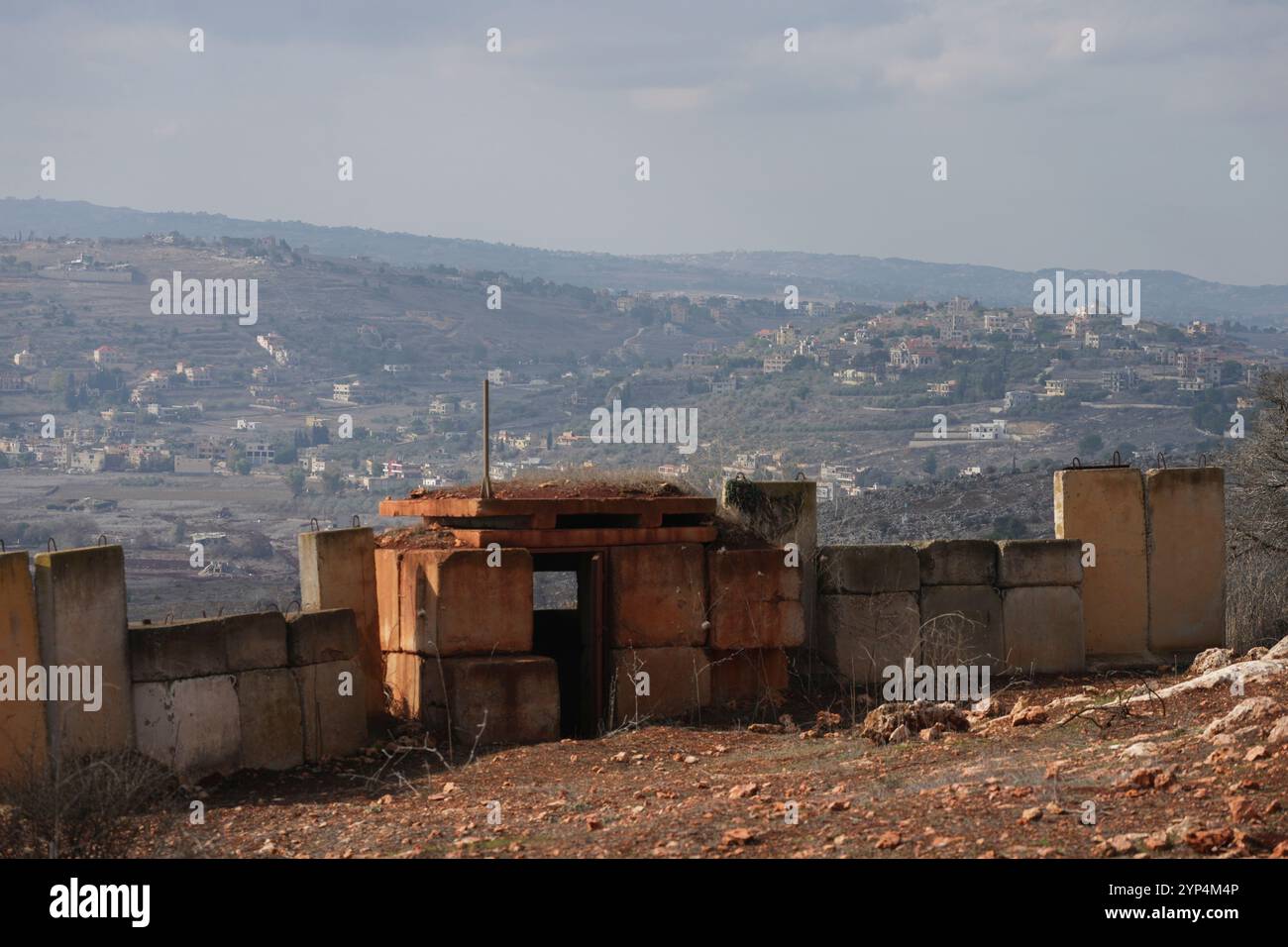 A Lebanese village of Meiss El-Jabal can be seen from across the border ...