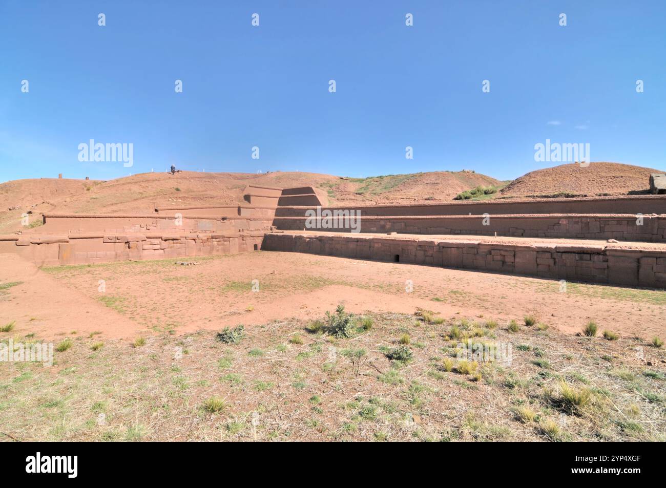 Akapana Temple in Tiwanaku Pre-Columbian archaeological site in western ...