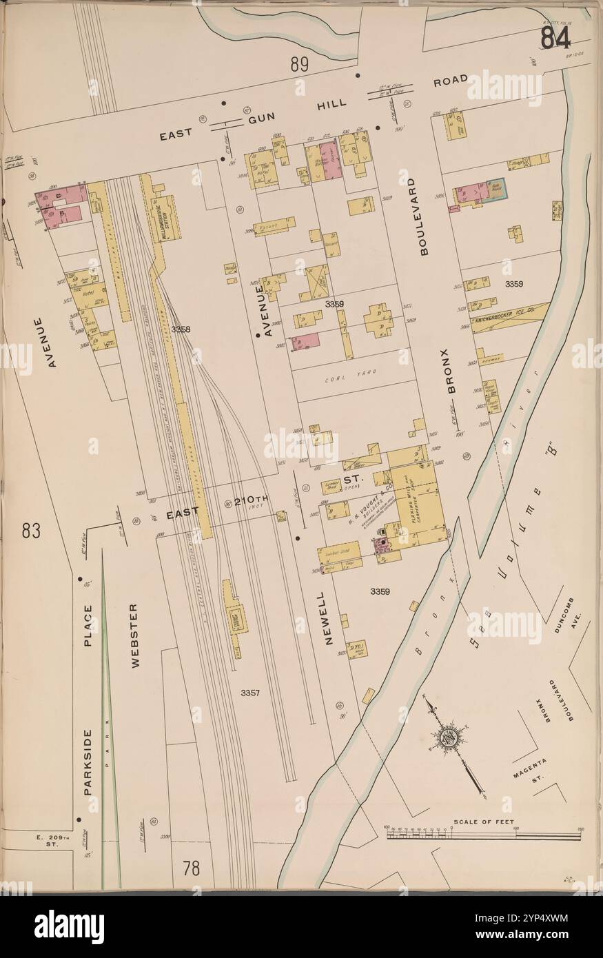 Bronx, V. 14, Plate No. 84 [Map bounded by E. Gun Hill Rd., Bronx River ...
