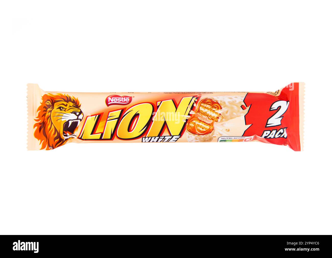 LONDON, UK - NOVEMBER 10, 2024: Lion Duo combination of cereals covered ...