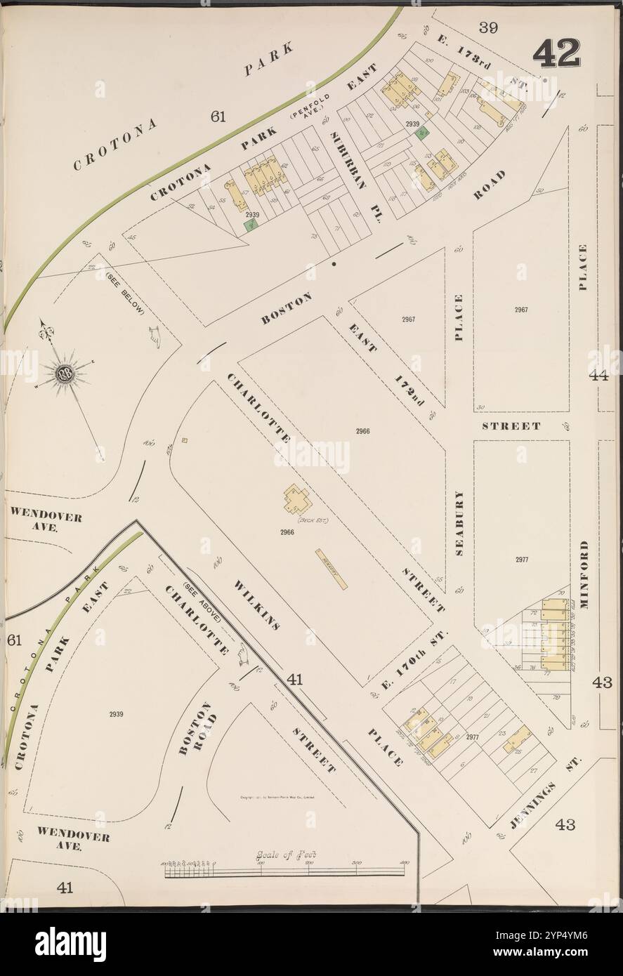 Bronx, V. 14, Plate No. 42 [Map bounded by Crotona Park East, Minford ...