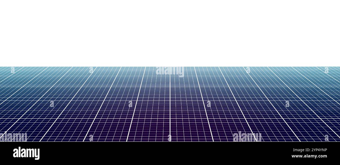 Horizontal solar panels cells isolated on white background. Solar farm ...