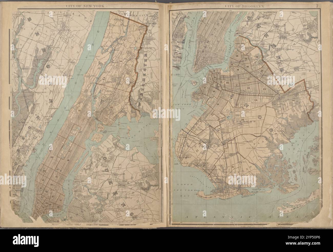 New York State, Double Page Plate No. 7 [Map of City of New York, City ...