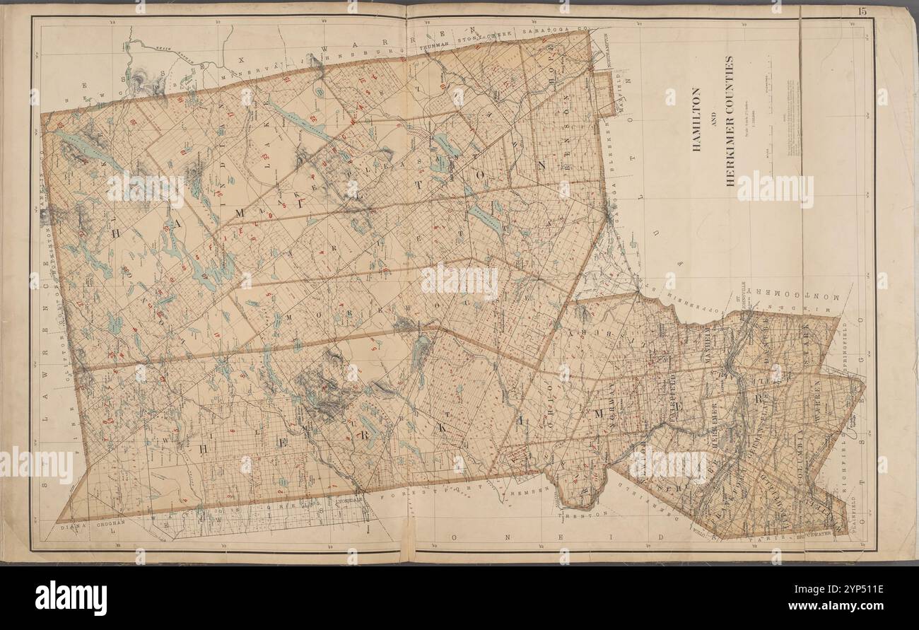 New York State, Double Page Plate No. 15 [Map of Hamilton, and Herkimer ...