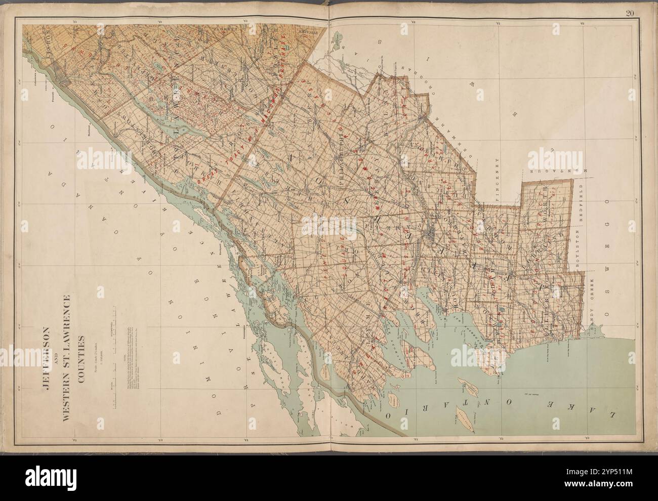 New York State, Double Page Plate No. 20 [Map of Jefferson and Western ...