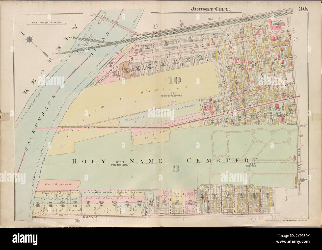 Jersey City, V. 1, Double Page Plate No. 30 [Map bounded by Newark Ave ...