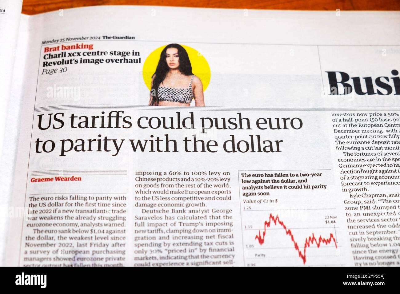 'US tariffs could push euro to parity with the dollar' Guardian ...