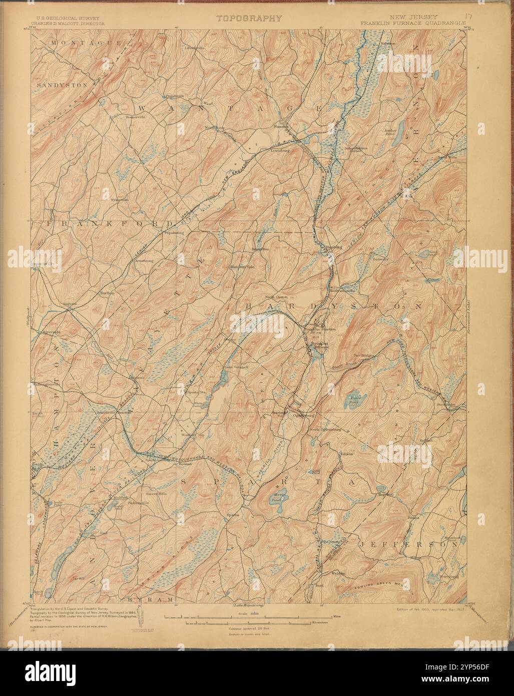 Franklin Furnace, survey of 1884, ed of 1903, repr. 1907 Stock Photo ...
