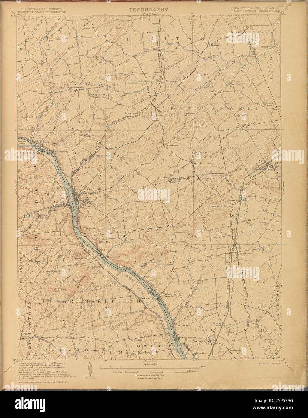 Lambertville new jersey map hi-res stock photography and images - Alamy