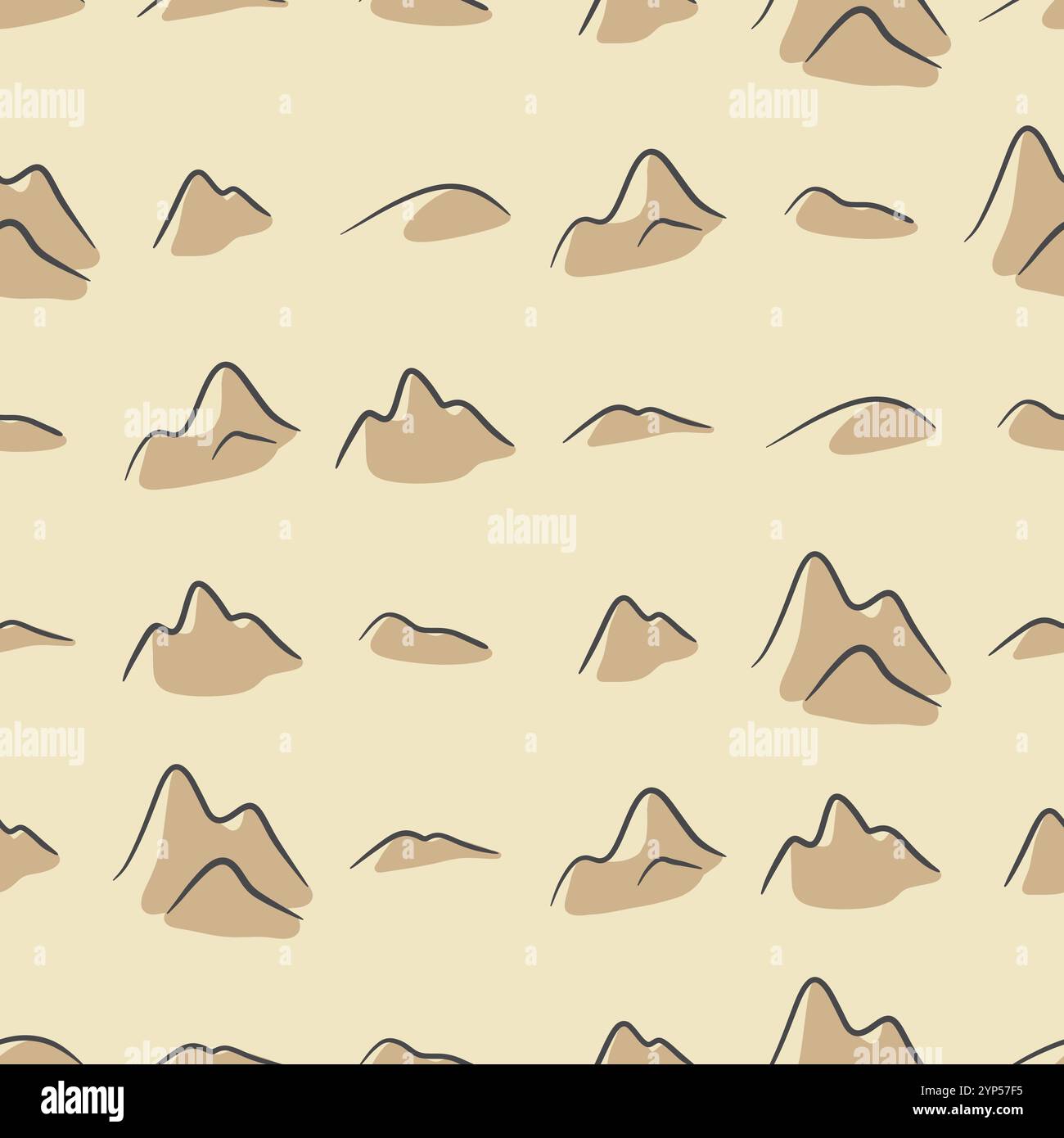 Hand drawn mountain seamless pattern. Landscape pattern. Vector ...
