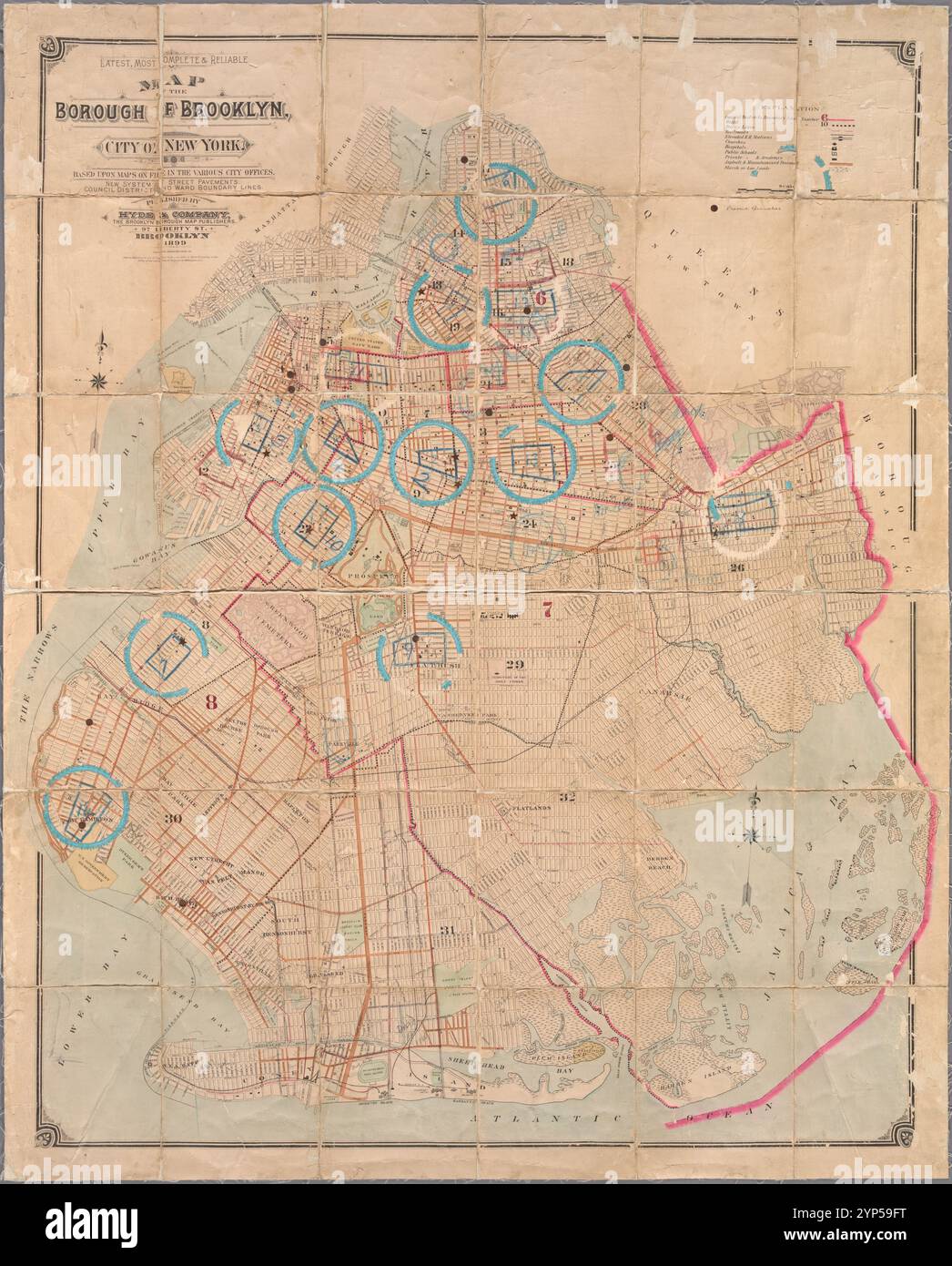 Latest, most complete & reliable map of the Borough of Brooklyn, City ...