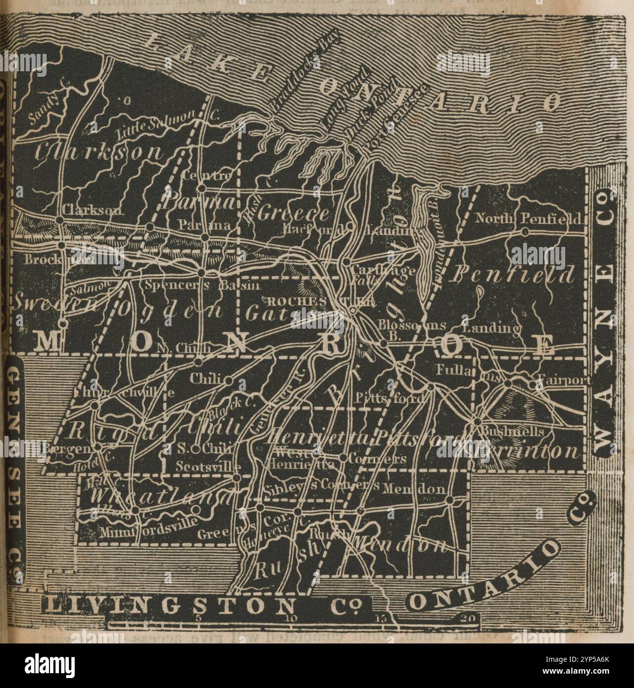 Monroe county map hi-res stock photography and images - Alamy