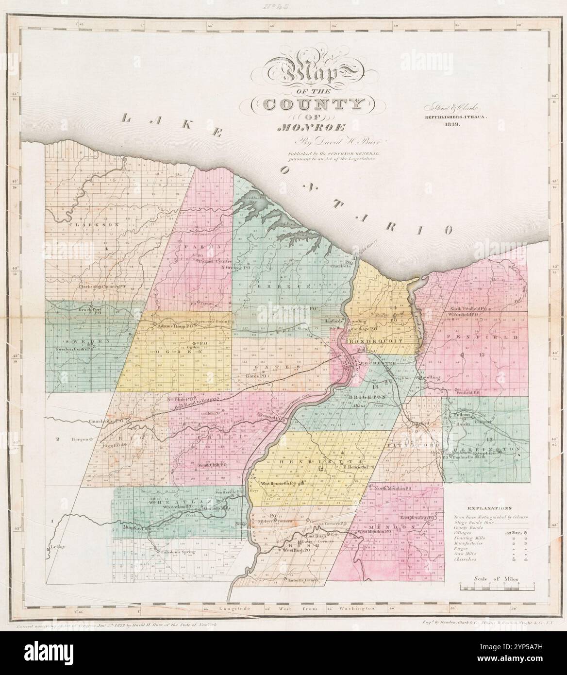 Monroe county map hi-res stock photography and images - Alamy