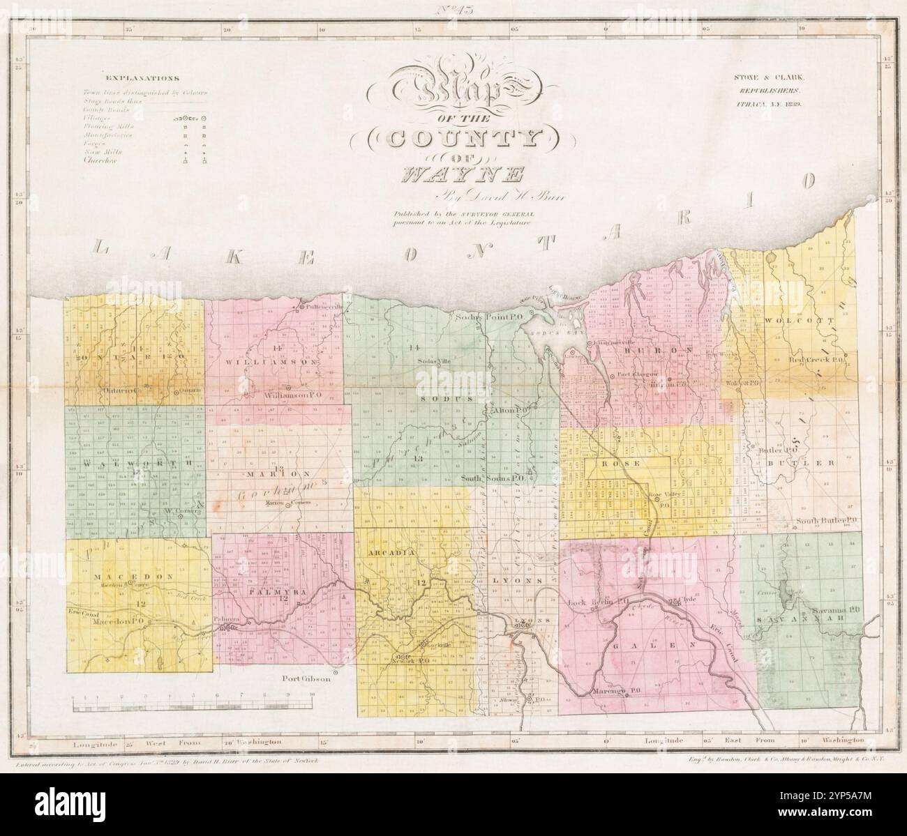 Wayne county map hi-res stock photography and images - Alamy