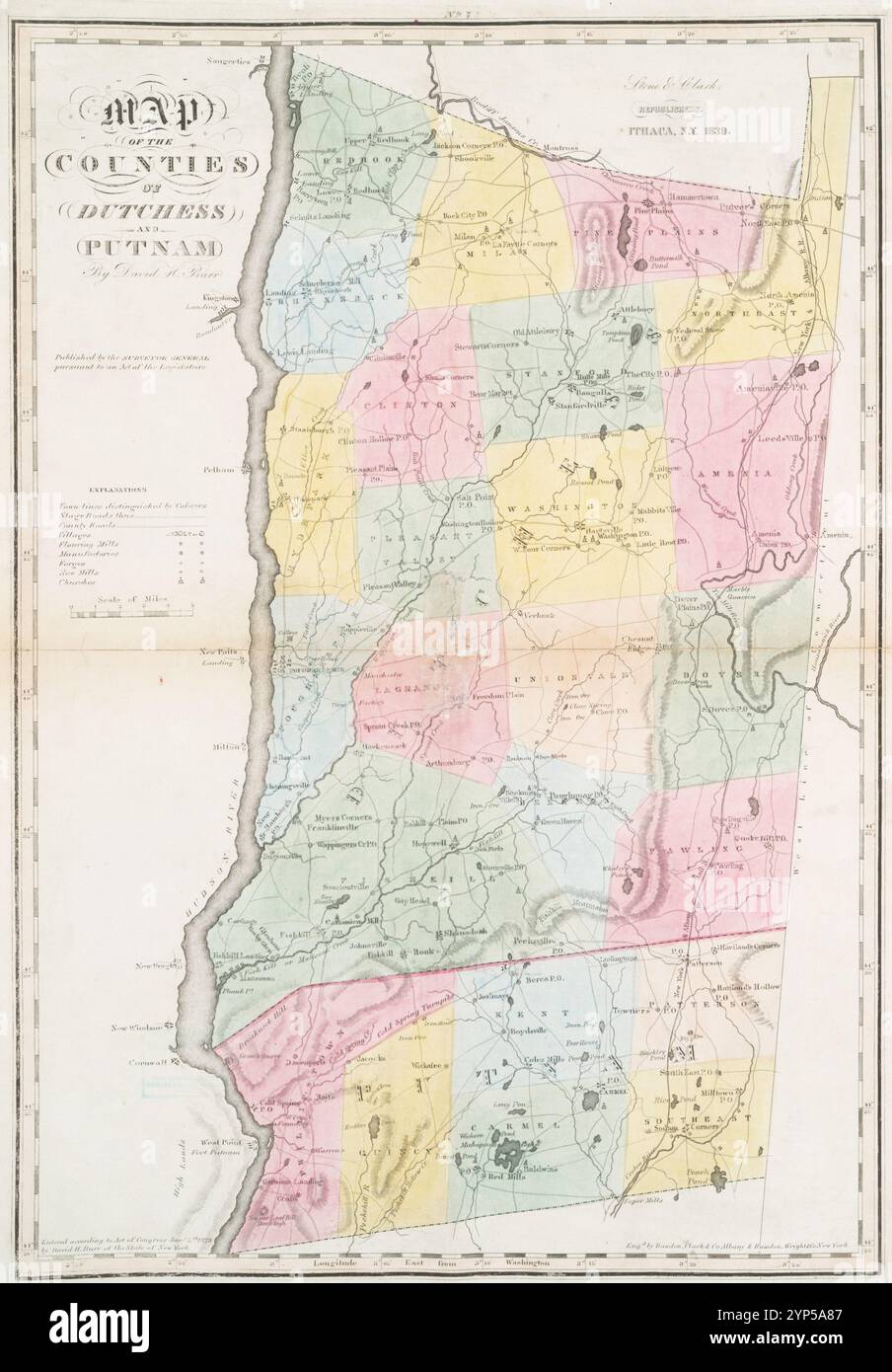 Map of the counties of Dutchess and Putnam by Burr, David H., 1803-1875 ...