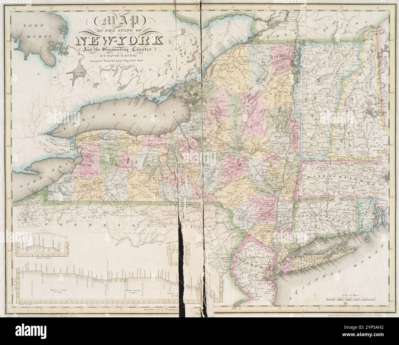 Map of the state of New-York and the surrounding country 1829 by Burr ...