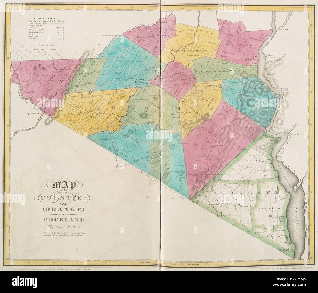 Map of the counties of Orange and Rockland 1829 by Burr, David H., 1803 ...