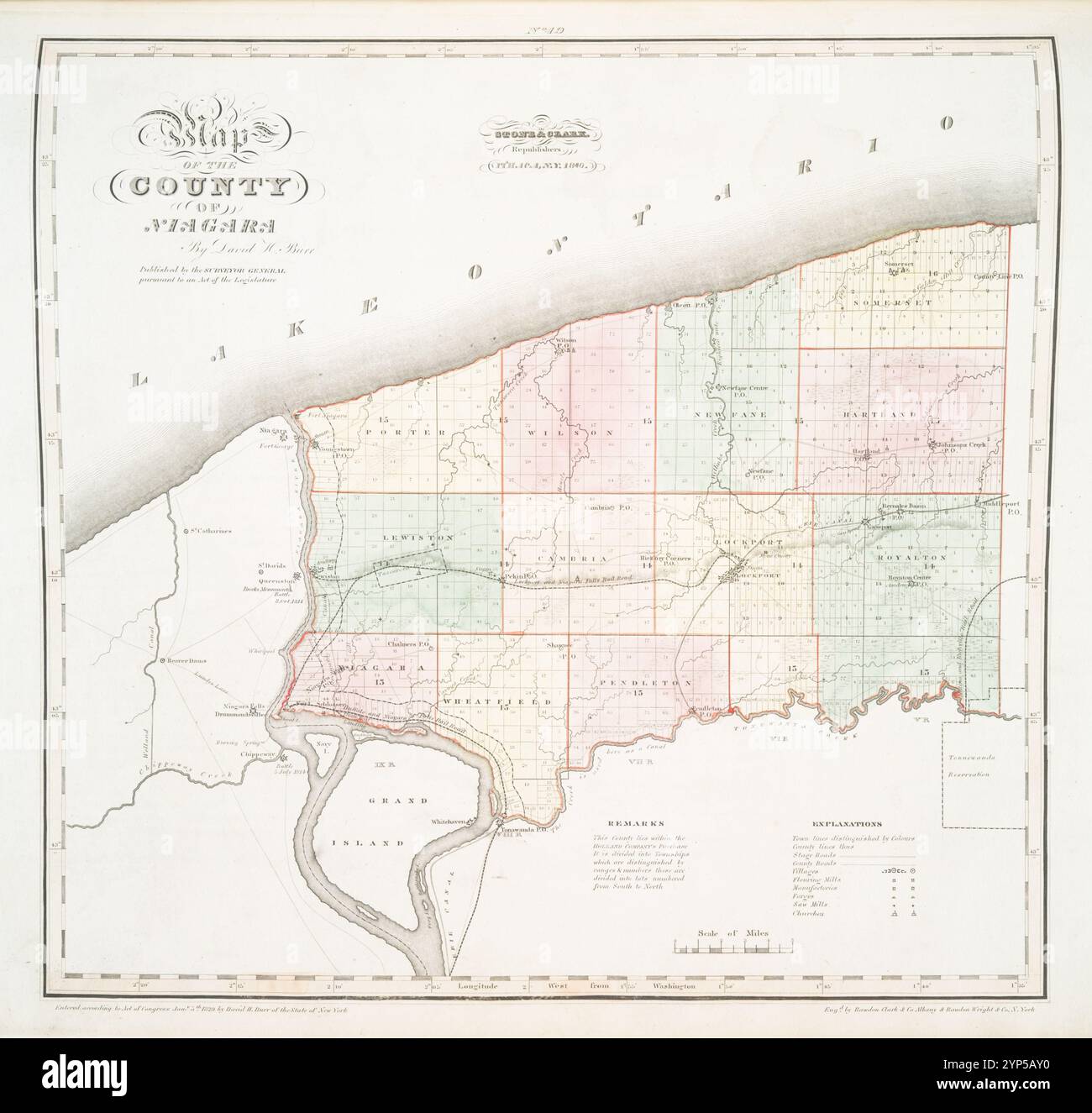 Map of the county of Niagara 1841 by Burr, David H., 1803-1875 Stock ...